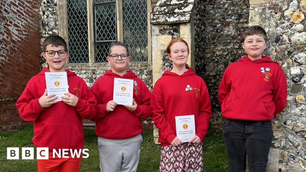 Long Melford's young bell ringers accepted into Suffolk Guild - BBC News