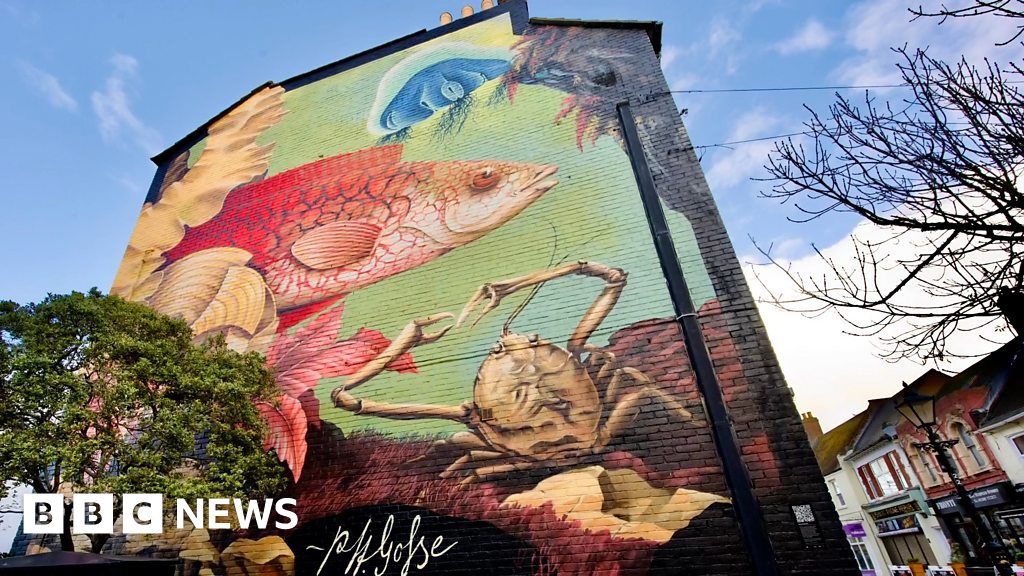 Time-lapse footage captures creation of Poole's Gosse mural - BBC News