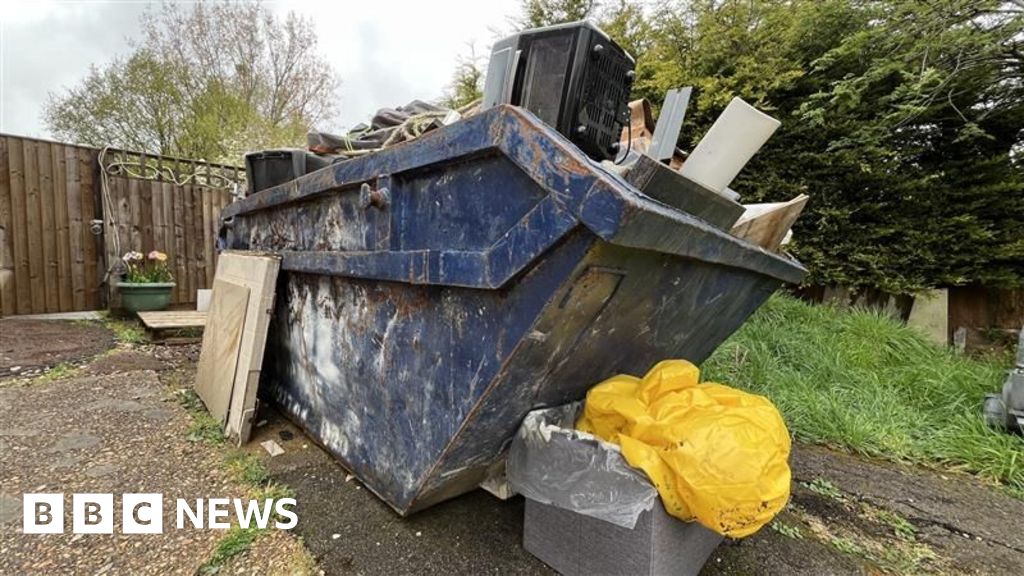Abandoned skip at Wickford home leaves couple in tears
