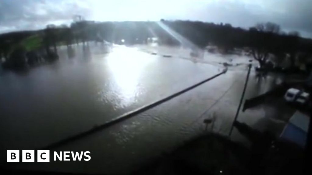 Resident marooned in home after River Teifi bursts banks - BBC News