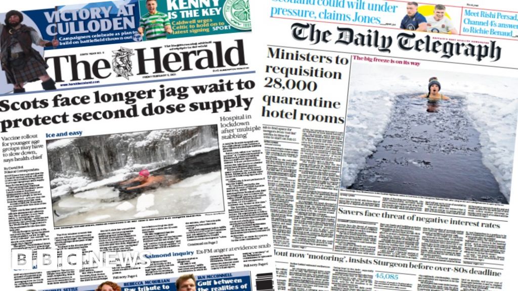 Scotland's papers: Vaccine rollout and hospital locked down Scotland's papers: Vaccine rollout and hospital locked down