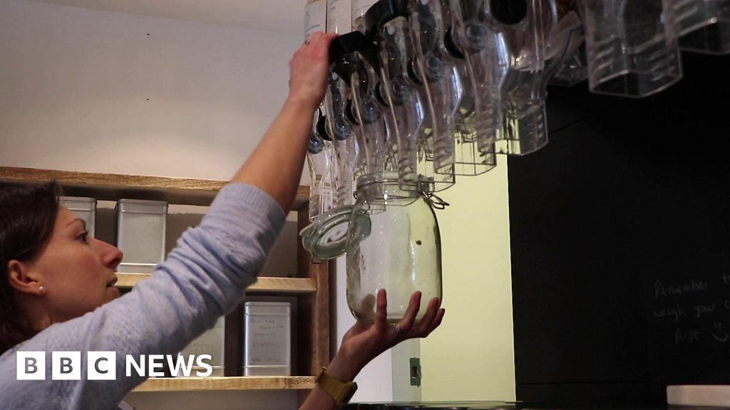 Shop owner sells goods with no packaging to combat waste - BBC News
