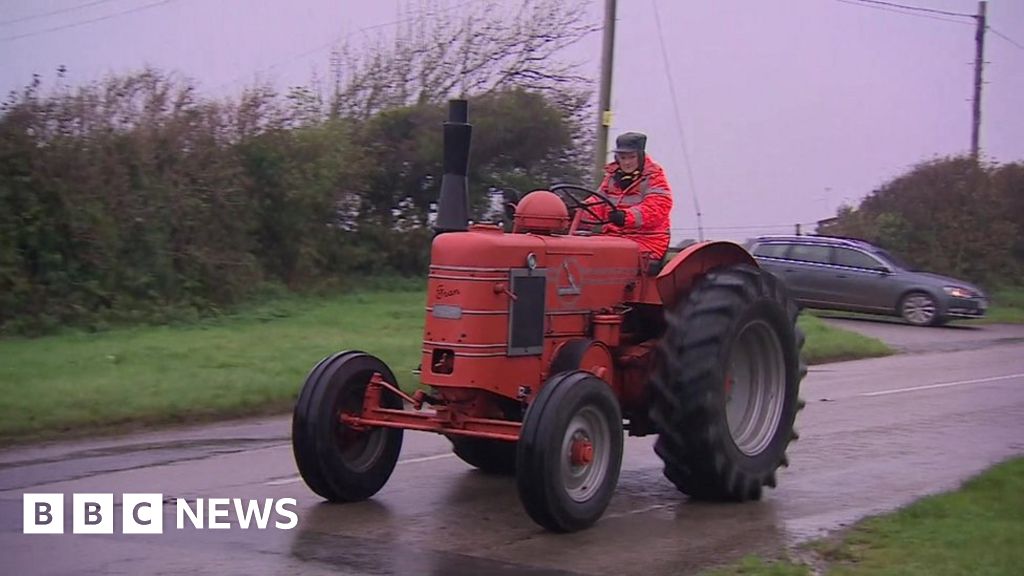 Tractor driver, 75, calls it a day after epic charity rides - BBC News