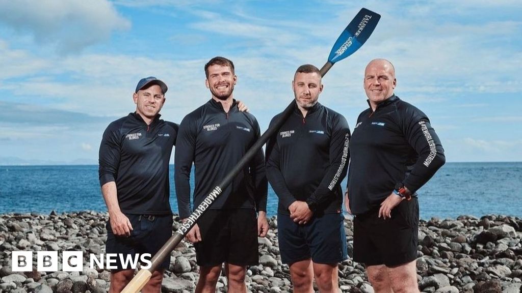 Crew raises £50,000 in Atlantic rowing challenge - BBC News