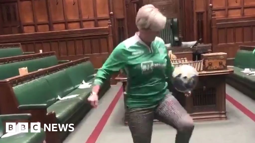 MPs told off for playing football in Commons chamber - BBC News