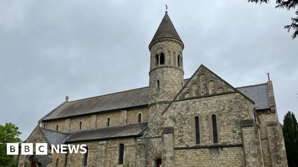 Hale church on home stretch for crumbling tower repairs - BBC News