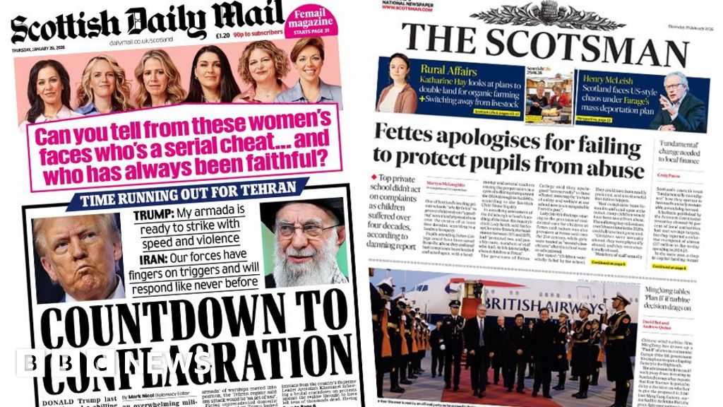 Scotland's papers: Iran 'countdown' and Fettes failed to protect pupils