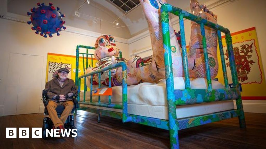 Artist's giant germs figures take over Blackpool