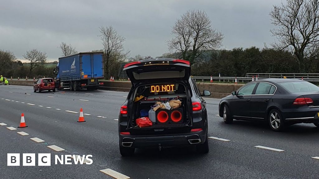 M6 disruption near Stoke-on-Trent after acid lorry crash