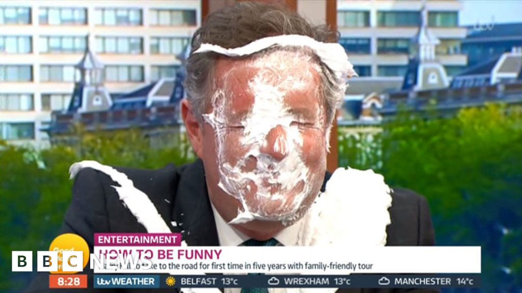 Piers Morgan gets pied over Daniel Craig baby comments - BBC News