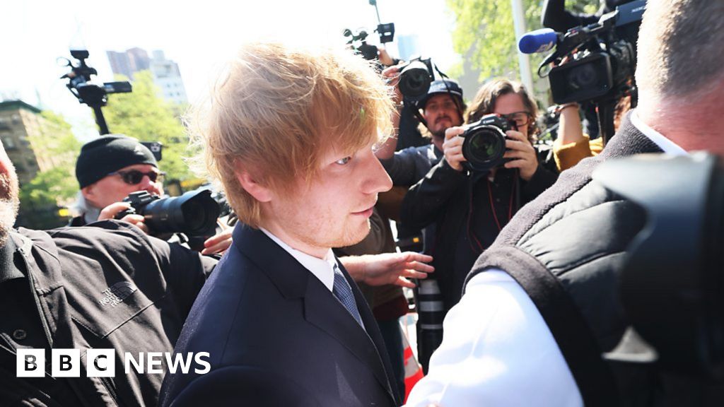 Ed Sheeran arrives at court for copyright trial - BBC News
