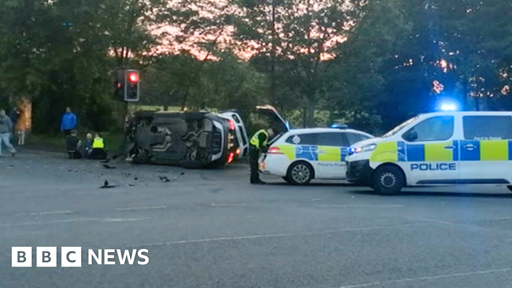 Four in hospital after crash involving Newcastle police car