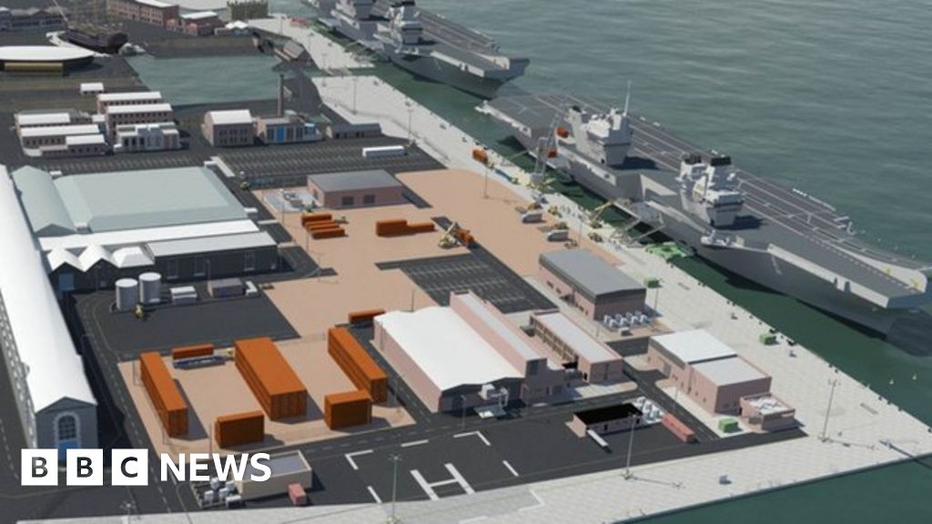 First picture of planned Portsmouth naval base jetty revamp - BBC News