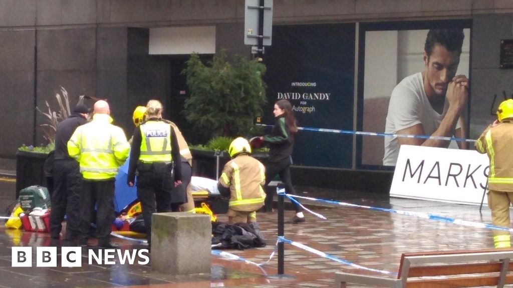 Two women hit by falling M&S sign in Glasgow city centre