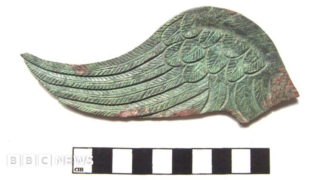 'Rare' Roman bronze wing unearthed in Gloucester - BBC News