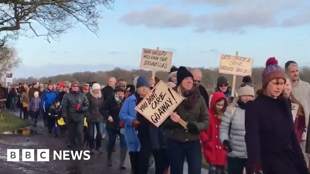 Norton Disney rendering plant: Protesters march against plans