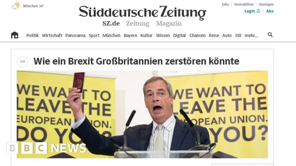 EU referendum: What the European papers say - BBC News