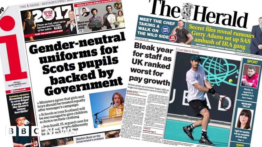The papers: Gender-neutral uniforms - BBC News