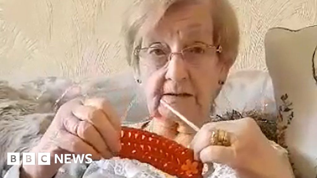 Coronavirus: Granny knits ear protectors for key workers
