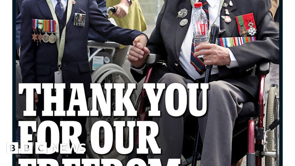 Newspaper headlines: Six-year-old's tribute to D-Day heroes - BBC News