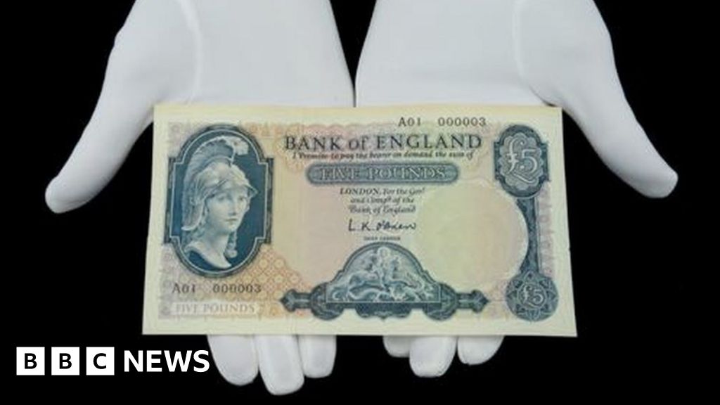 'Britannia fiver' and early Hull £10 note among star auction lots