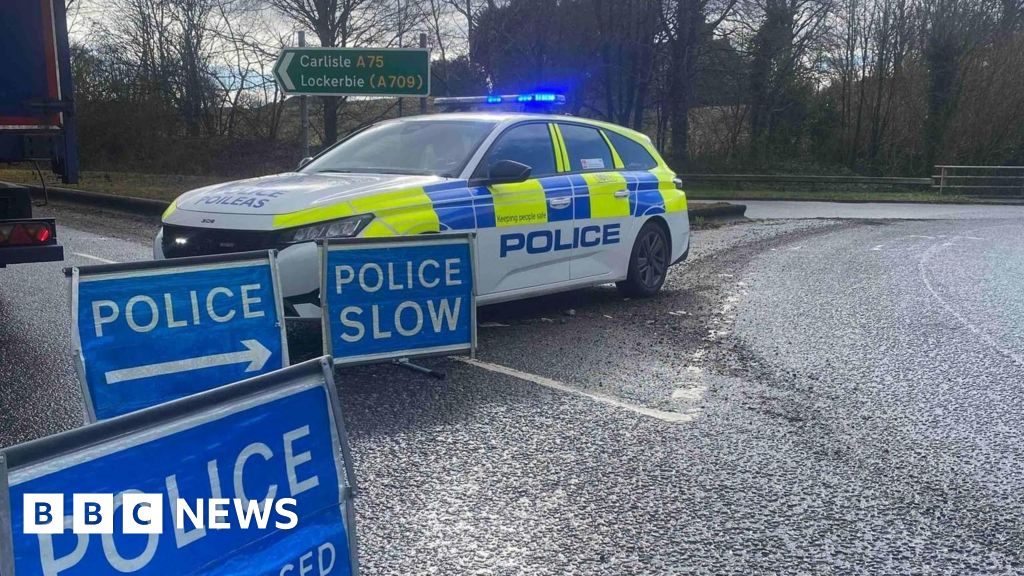 Man killed in two-vehicle crash on A75 near Dumfries
