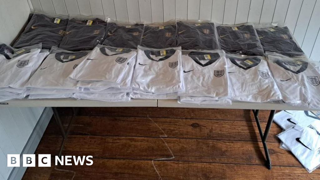 North Shields: Almost 200 fake England shirts seized in raid - BBC News