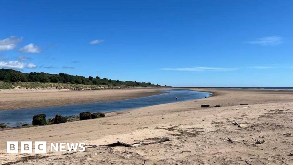 Quicksand warning at River Aln estuary in Northumberland