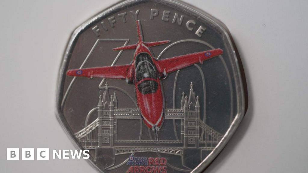 Ipswich artist's Red Arrows coins approved by King - BBC News