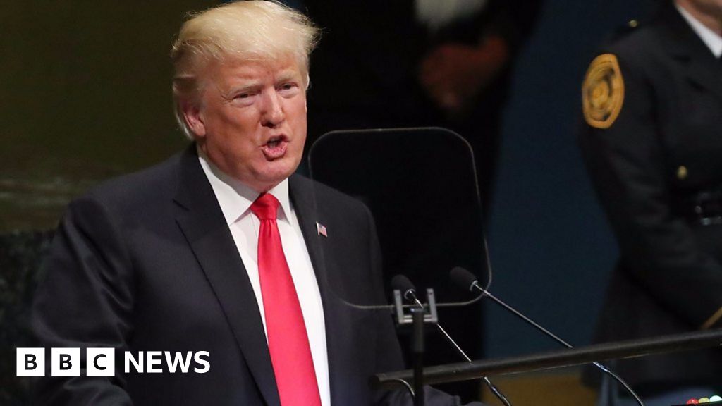 President Donald Trump gets unexpected laugh at United Nations - BBC News
