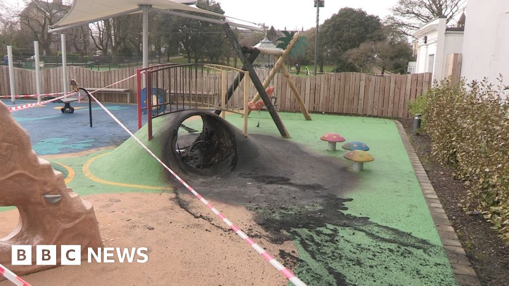 Warrenpoint play park damaged in arson - BBC News