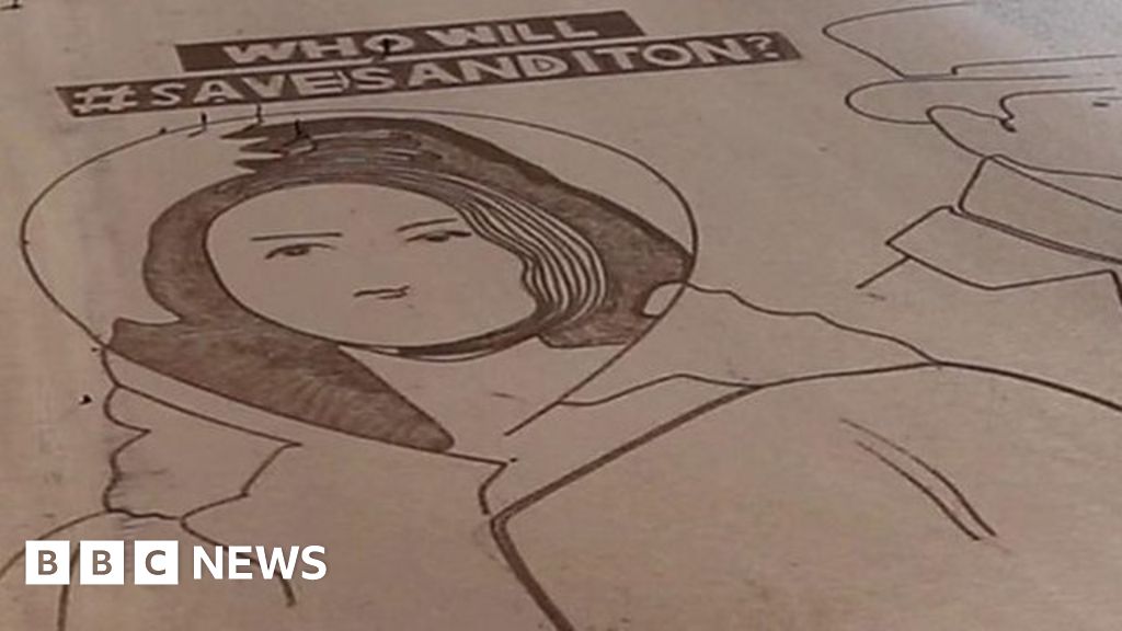 Jane Austen fans create giant Sanditon beach art