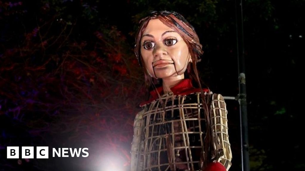 Little Amal: Giant puppet completes trans-European trek in Manchester ...