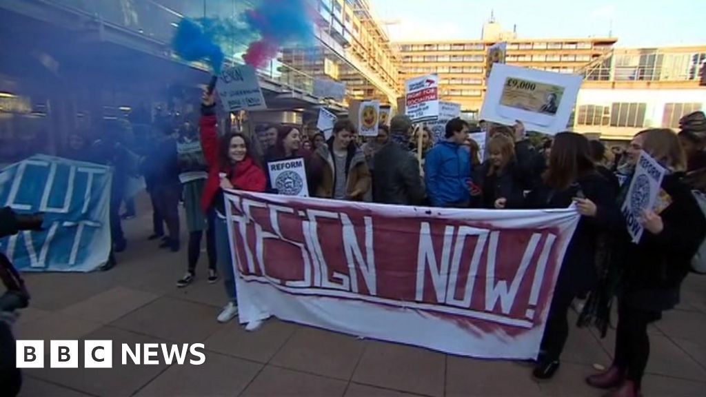 Bath University students in vice-chancellor pay protest