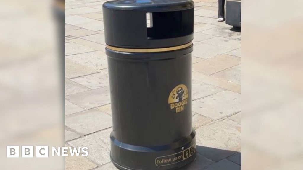 Boogie bin encourages people to keep streets tidy - BBC News