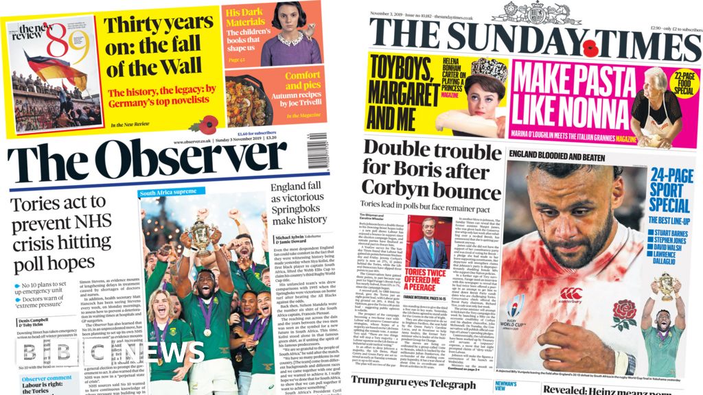 Newspaper headlines: Tories 'head off winter NHS crisis' and 'England ...