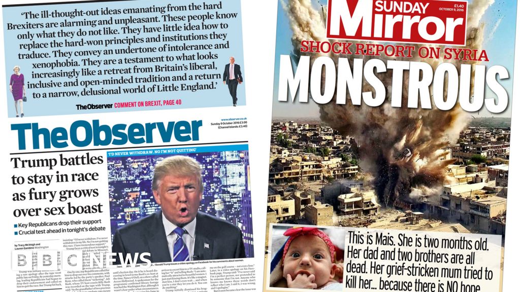 Newspaper headlines: Trump's troubles, Syria sorrow and pension perk-up ...