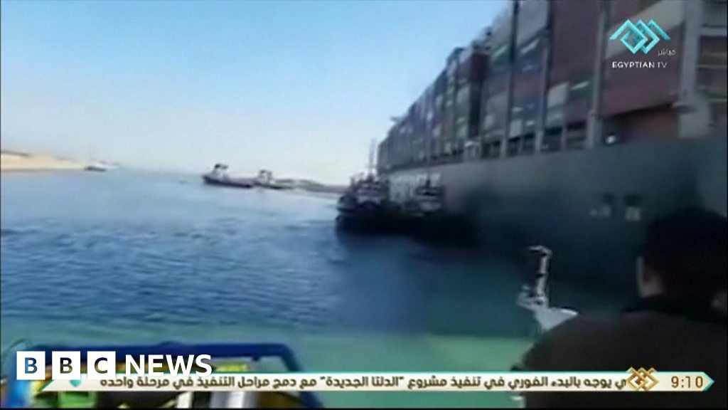 Suez canal: Stuck Ever Given container ship partially freed from ...