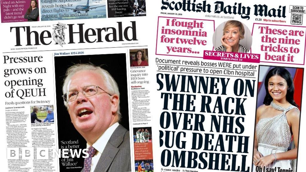 Scotland's papers: Wallace tributes and 'NHS bug death bombshell'