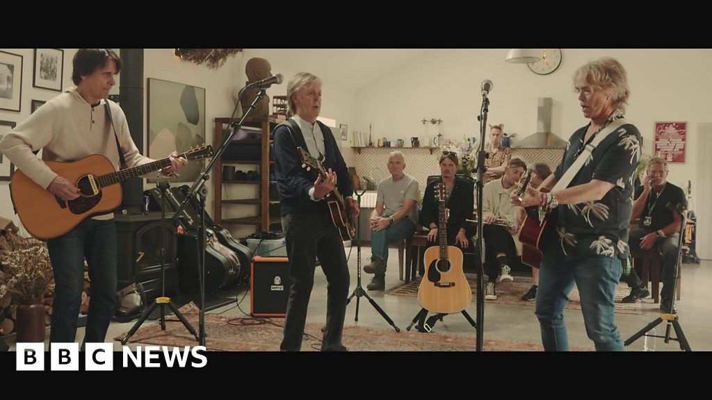 Backstage at Paul McCartney's Glastonbury set