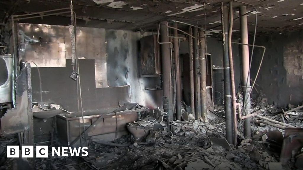 Grenfell Tower fire survivor returns to destroyed flat