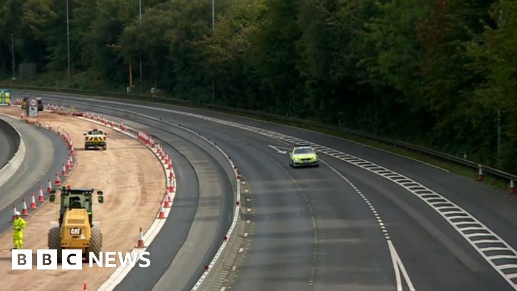 England v Kosovo: M27 closed near Southampton after van fire - BBC News