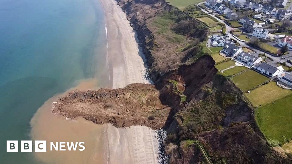 Nefyn beach: Footage shows scale of landslide