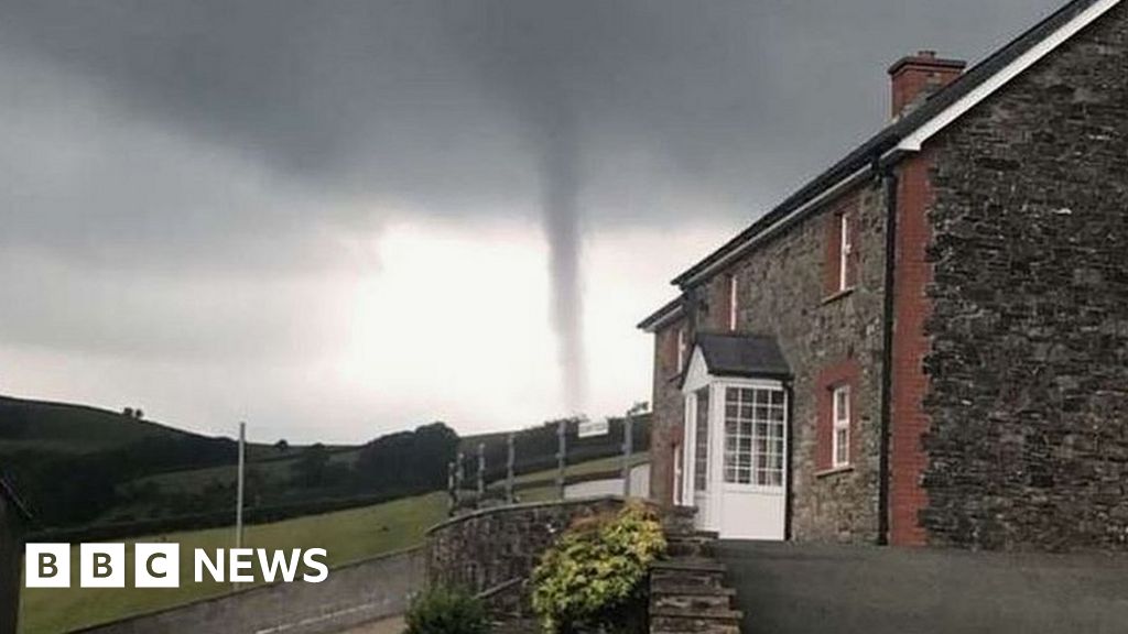 Tornadoes caught on camera across two counties in Wales