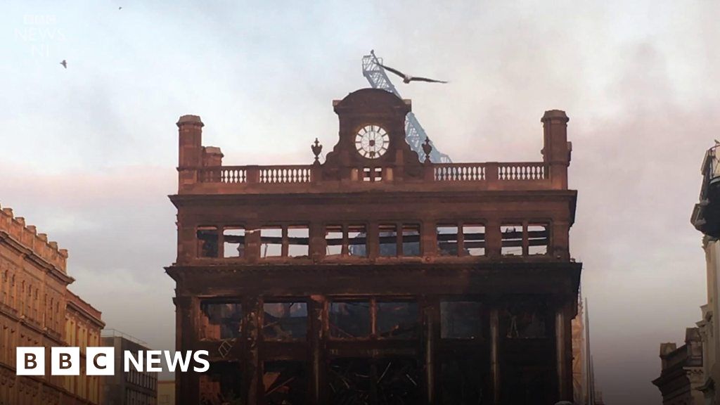 Aftermath of Primark store fire - BBC News