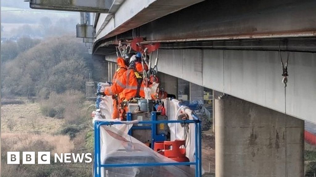 Avonmouth motorway bridge celebrates 50 years with 'unseen works' - BBC ...