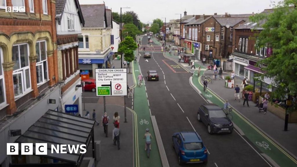 Images revealed of new Manchester cycle lanes - BBC News