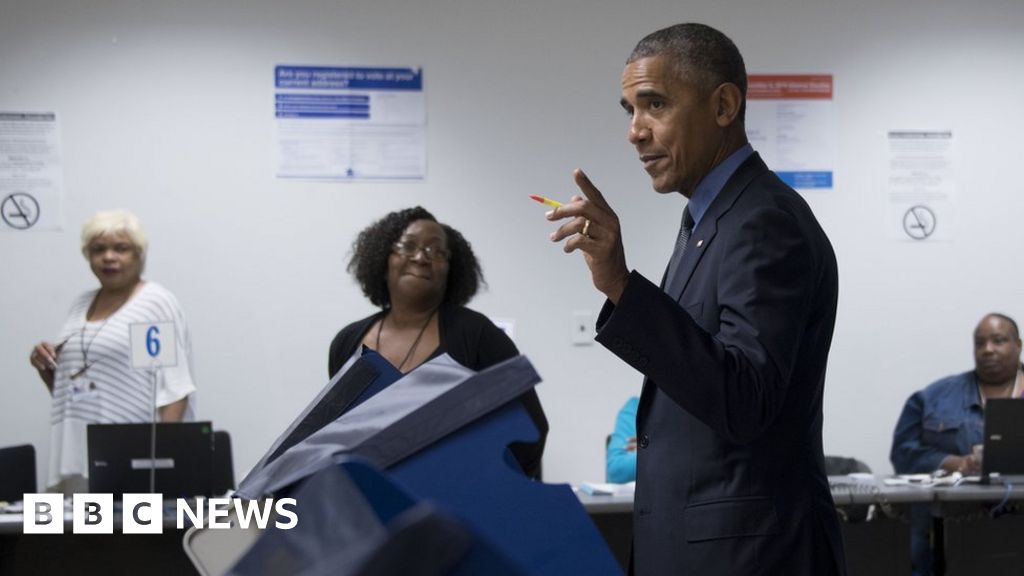 President Obama has already voted 31 days before the election - BBC News