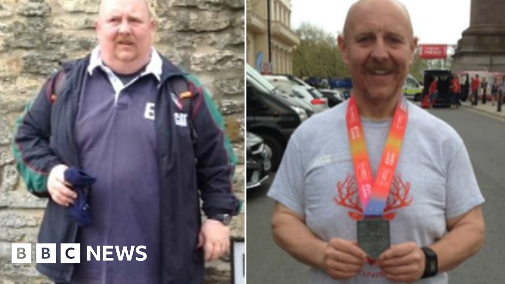 London Marathon: 14-stone weight loss man completes run - BBC News