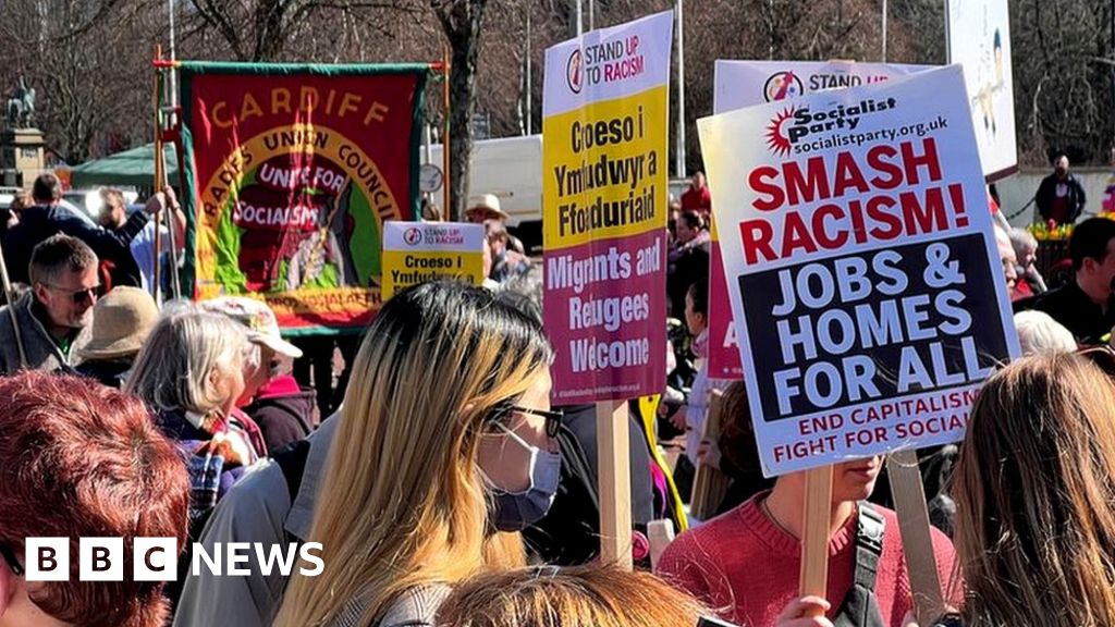 Cardiff: Hundreds gather at anti-racism protest